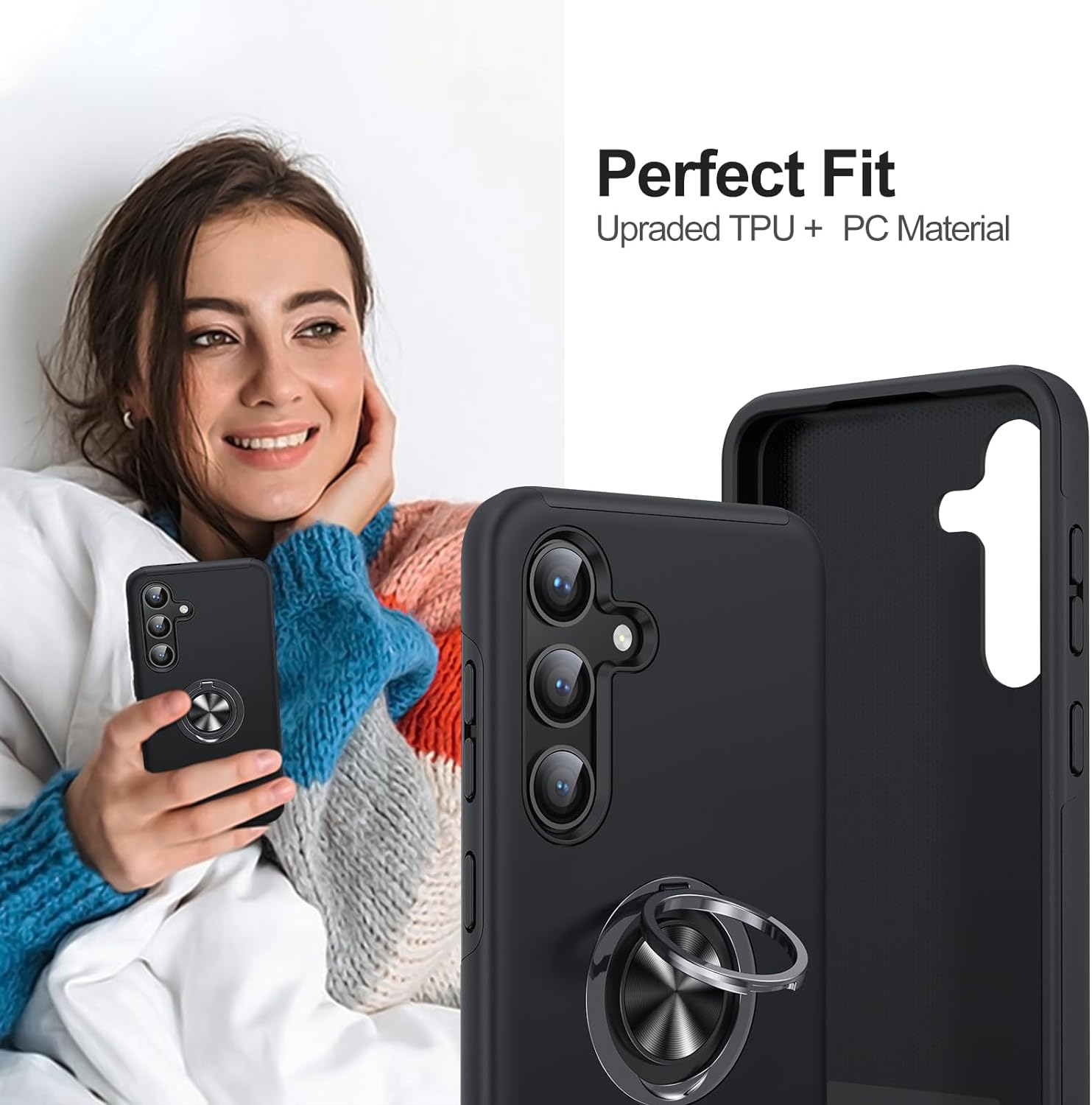 Husa pentru Samsung Galaxy S24, inel rotativ si Kickstand 360 ...